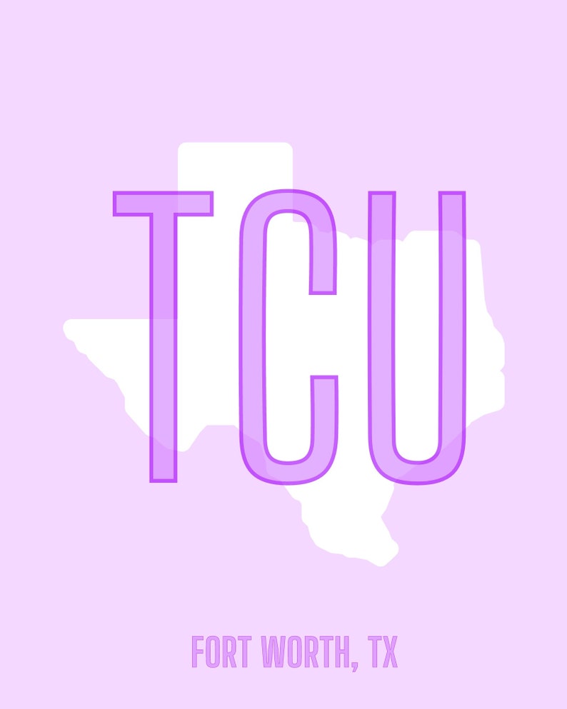 TCU College Digital Print | College Print | Dorm Prints - Etsy