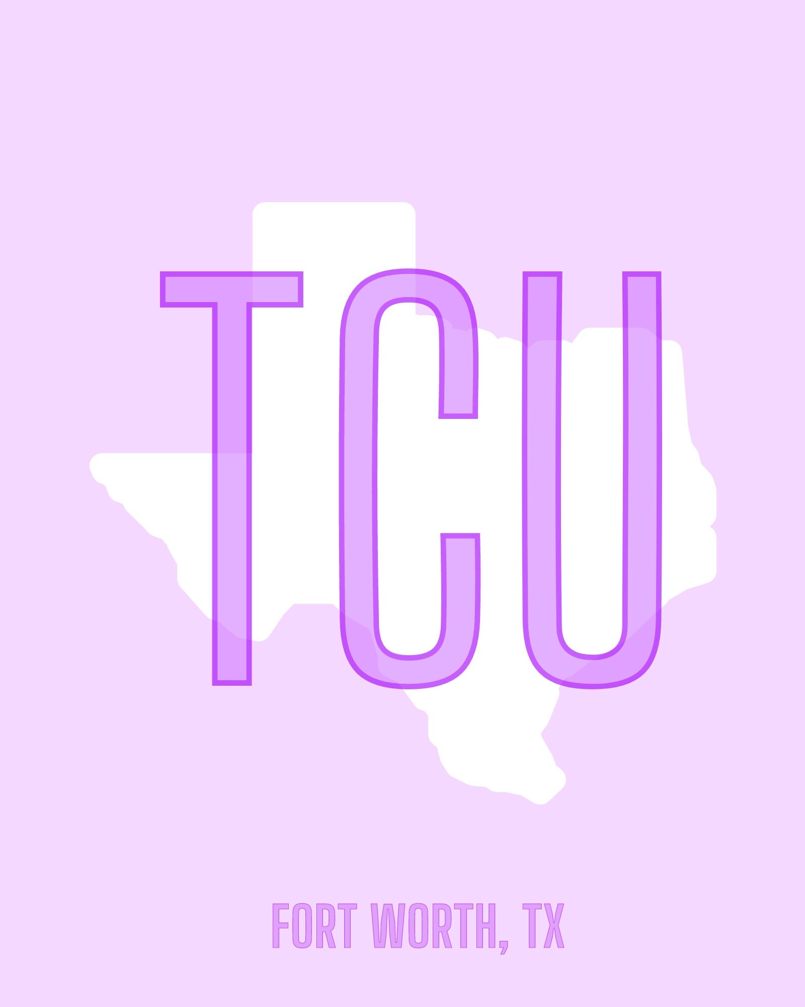TCU College Digital Print | College Print | Dorm Prints - Etsy