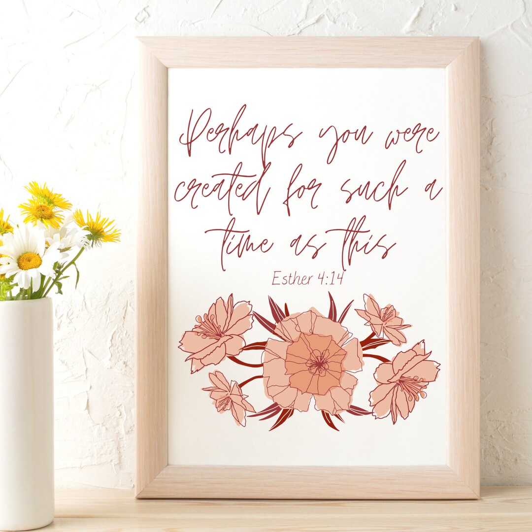Esther 4:14 Printable Art, Wall Art, Instant Download Printable, Bible ...
