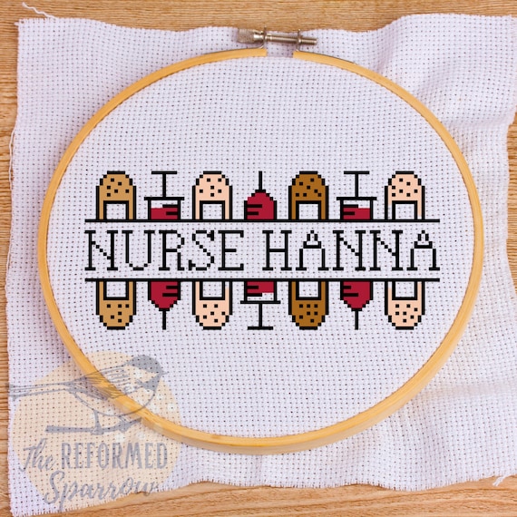 Custom Syringe and Bandage Cross Stitch Pattern Nurse Doctor - Etsy