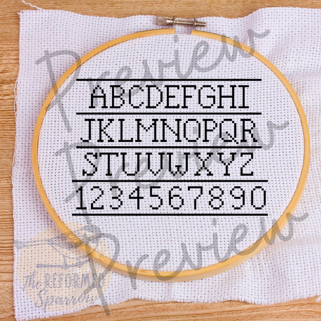 Alphabet & Numbers Cross Stitch Pattern: Font (PDF Pattern) - Etsy
