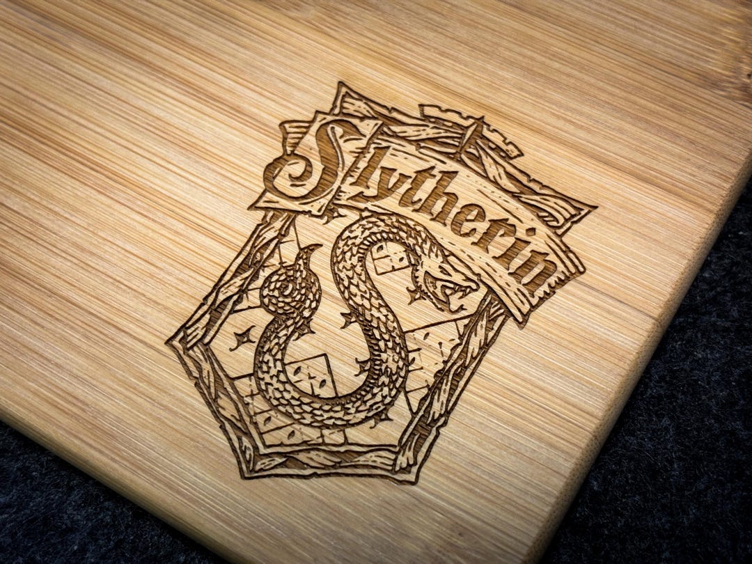 Harry Potter House Banner Laser Engraved Bamboo Cutting Board in 3 ...