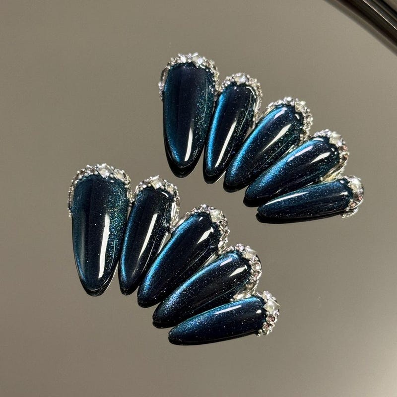 Long Midnight Nails - Etsy UK