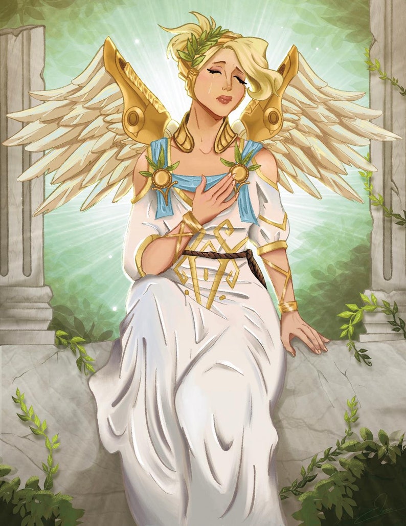 Mercy (overwatch) | Winged Victory | Art Print 8x10 In - Etsy