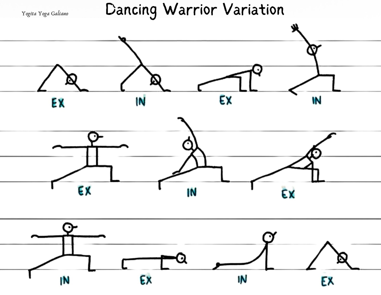 Unleash Your Inner Warrior: the Dancing Warrior Yoga Routine Information Sheet and Yoga Flow ...