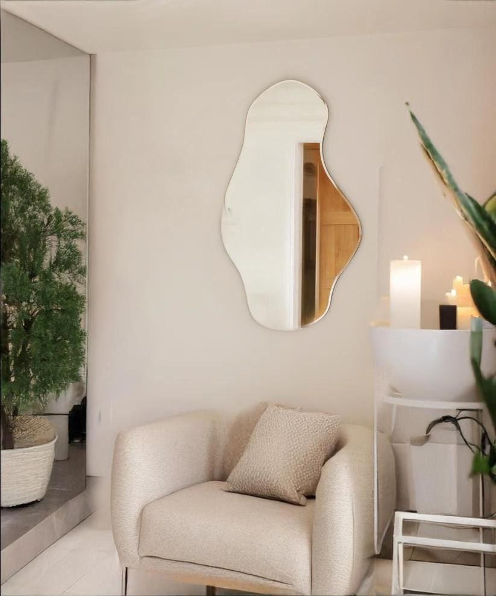 Irregular Shaped Mirror, Modern Asymmetrical Mirror, Wall Mirror ...