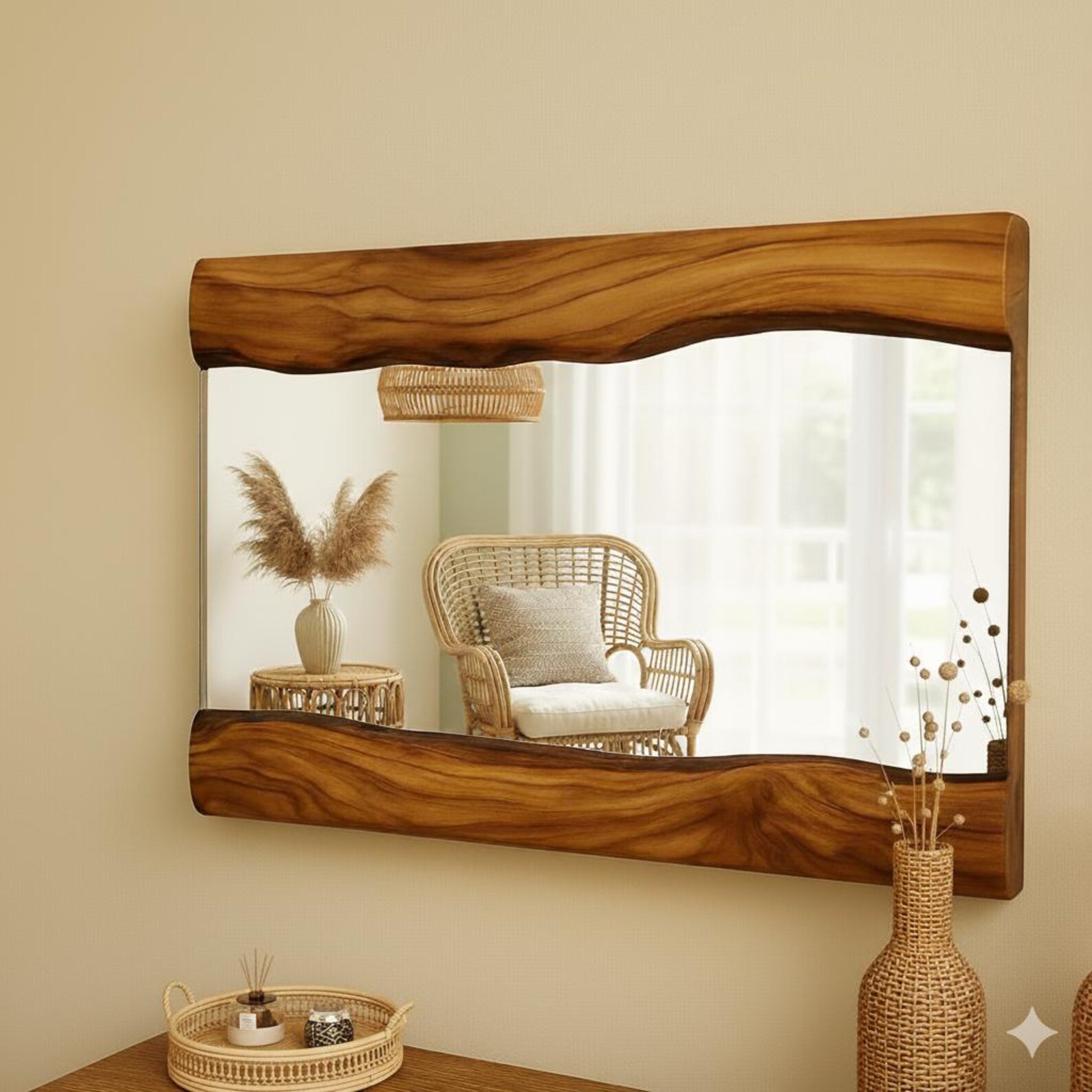 Olive Wood Live Edge Wall Art by DNZ Mirror - Etsy