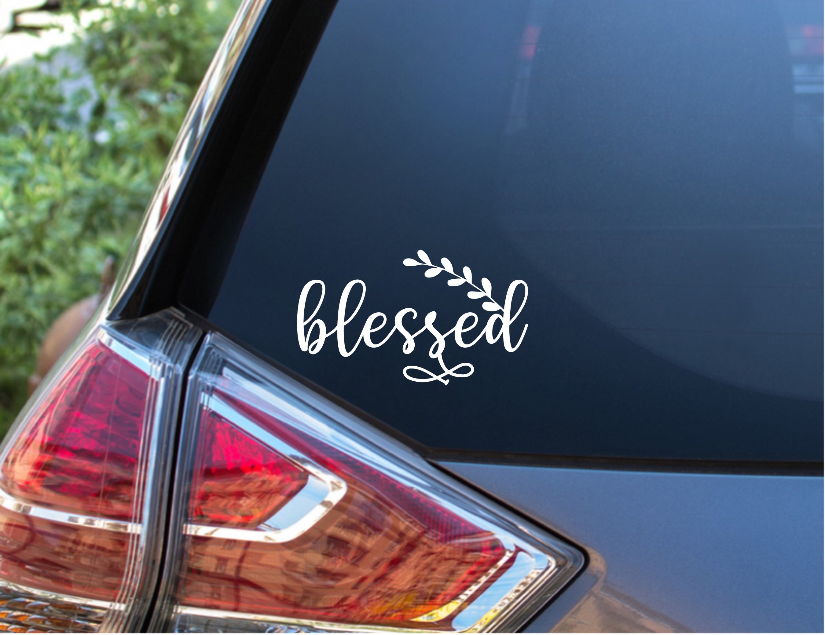 Blessed Car Decal, Religious Sticker, Multiple Color Option Vinyl Decal ...