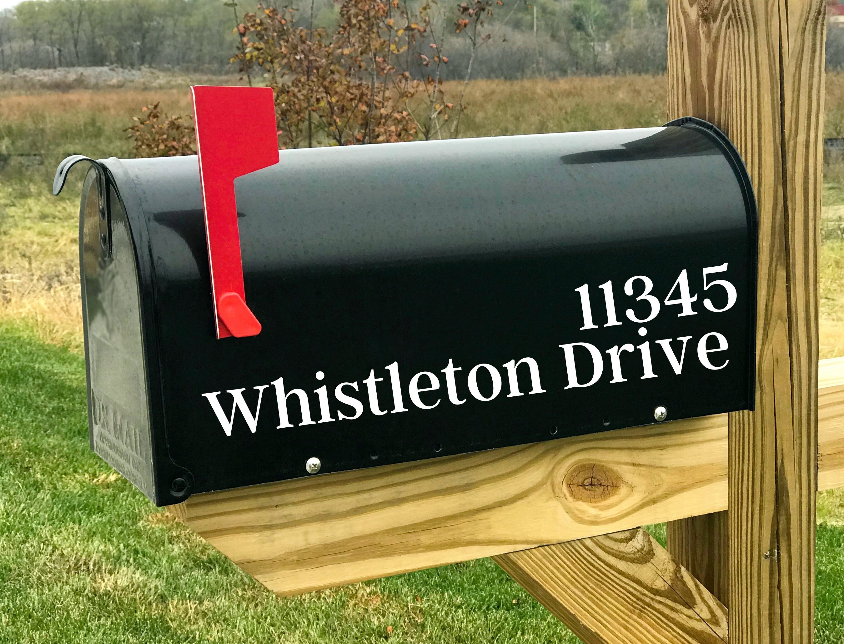 Decorative Custom Mailbox Address Decal With Numbers and Street Name ...