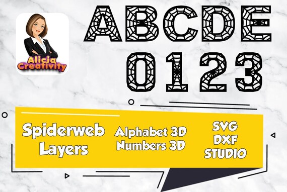 Spiderweb Layers 3D Alphabet 3D Numbers Svg Studio Craft - Etsy Australia