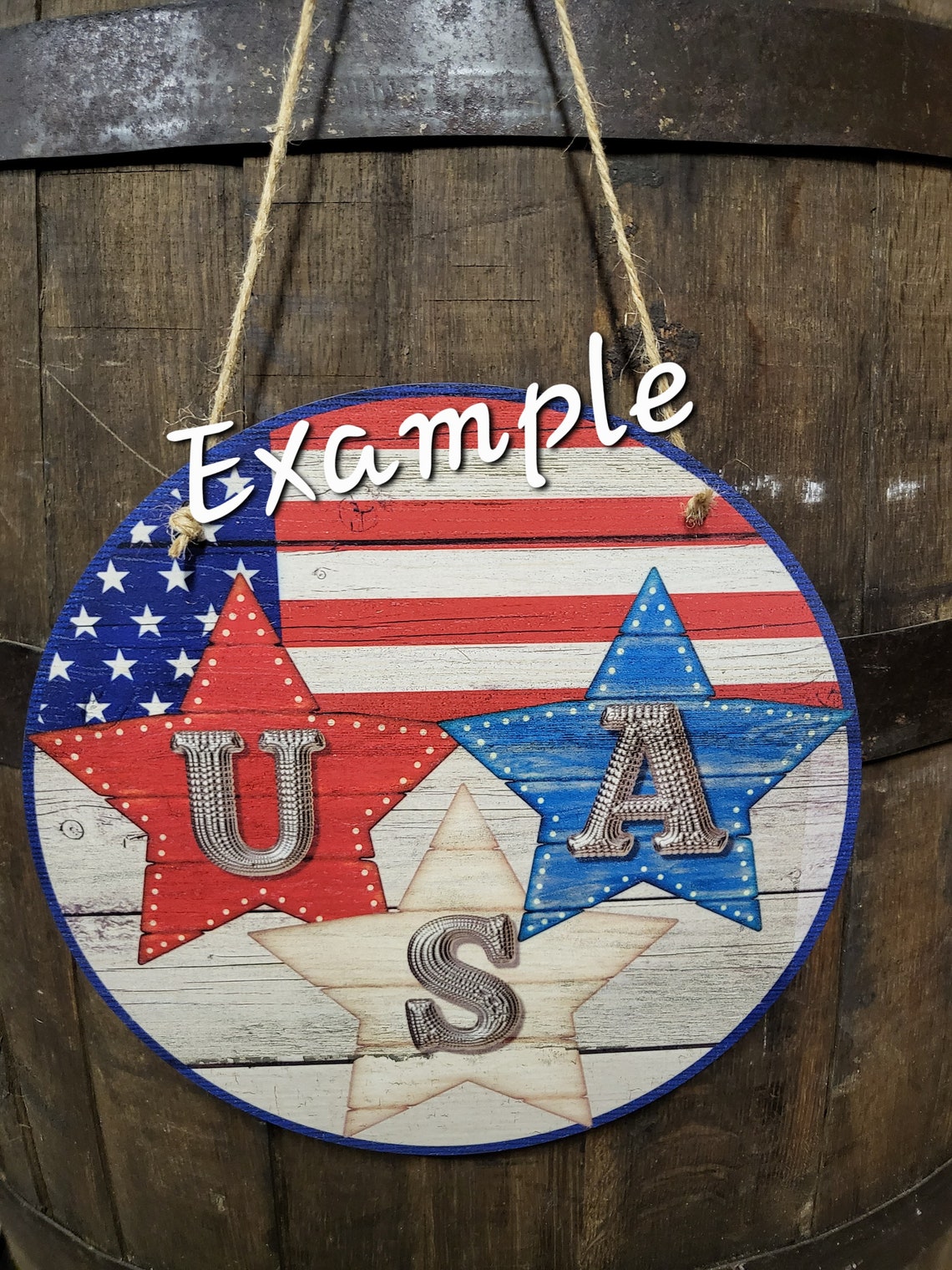 USA Round Sublimation Design for Round Hardboard Sign. Independence Day ...