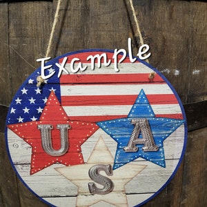 USA Round Sublimation Design for Round Hardboard Sign. Independence Day ...