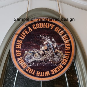 Grumpy Old Biker Round Door Hanger Sublimation Design (digital Download ...