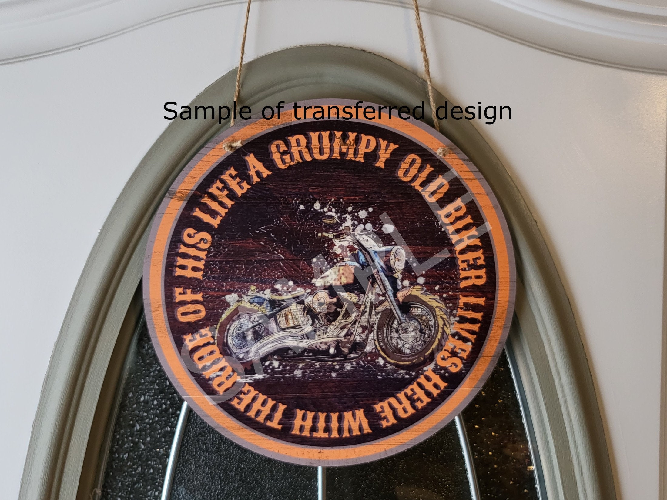 Grumpy Old Biker Round Door Hanger Sublimation Design (digital Download ...