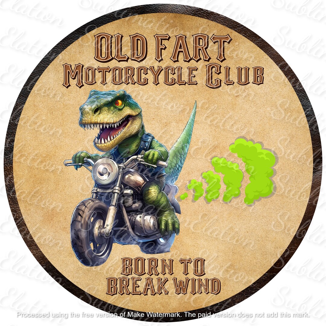 Old Fart Motorcycle Club Round Sublimation Design for Round Hardboard ...