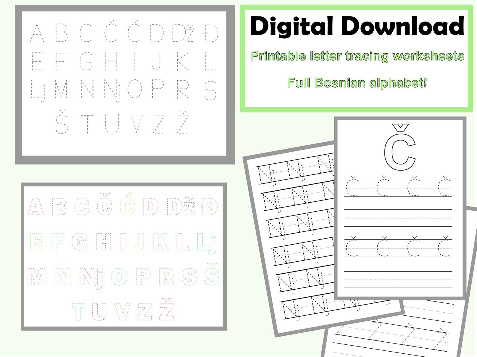 Bosnian Alphabet Letter Tracing Worksheets For Kids Learn To Etsy bosnian-alphabet-letter-tracing-worksheets-for-kids-learn-to-etsy