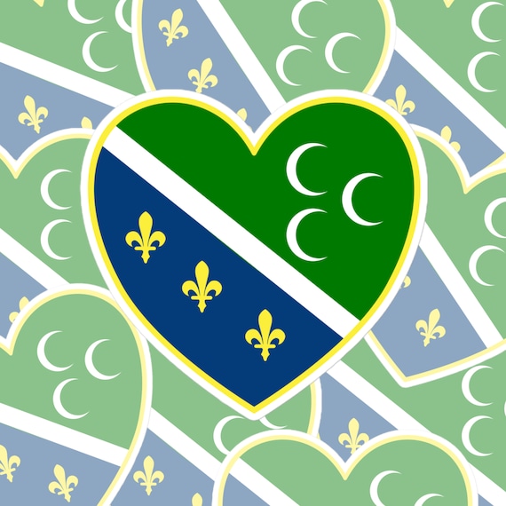 Sandžak Heart Sticker Sandzak Flag 3x3 Inch 4x4 Inch | Etsy