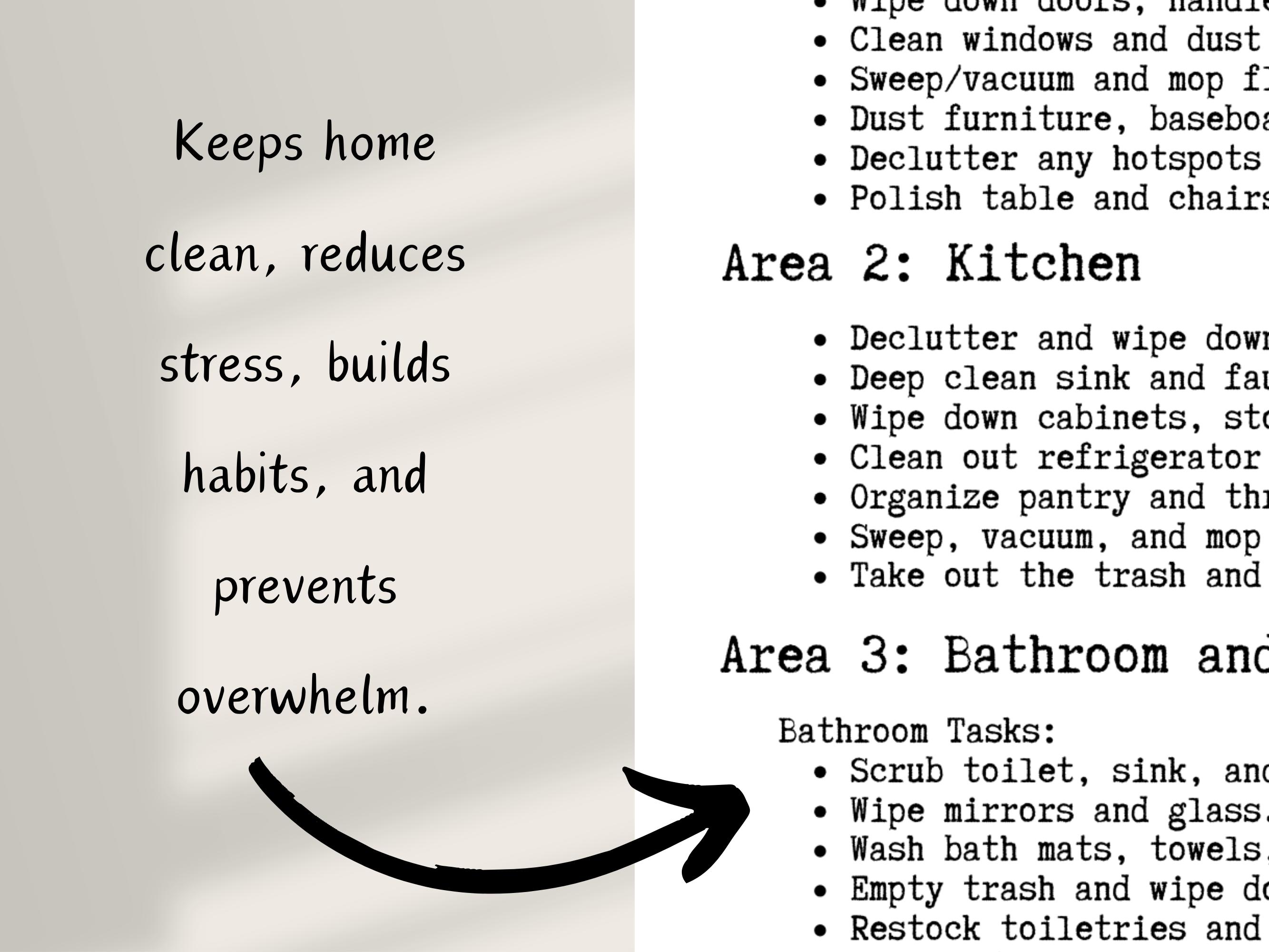 Home Reset, Editable Cleaning Routine, Home Organization Printable ...