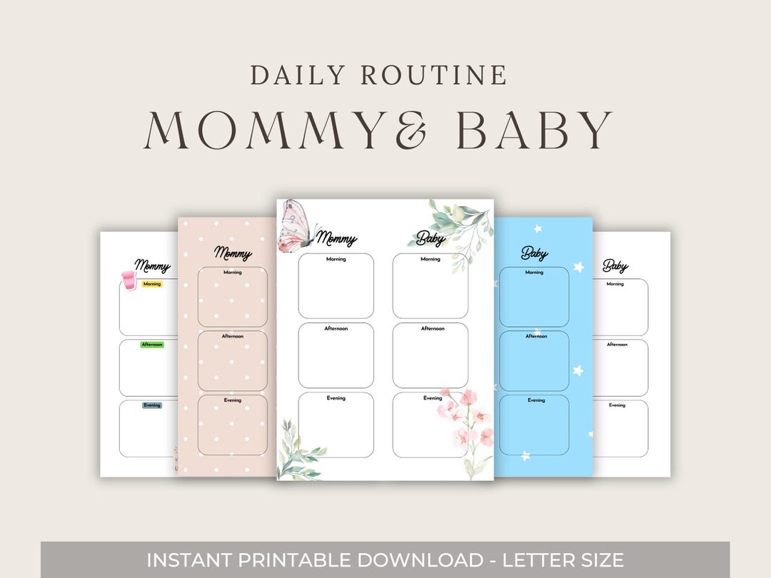 Mommy and Baby Daily Routine Printable Planner, Busy Mom Planner Page ...