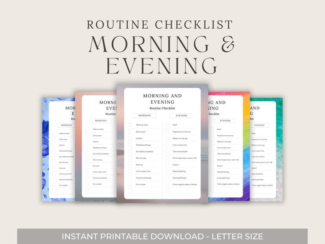 Morning and Evening Routine, Self Care, Daily Habit Tracker, Goal ...
