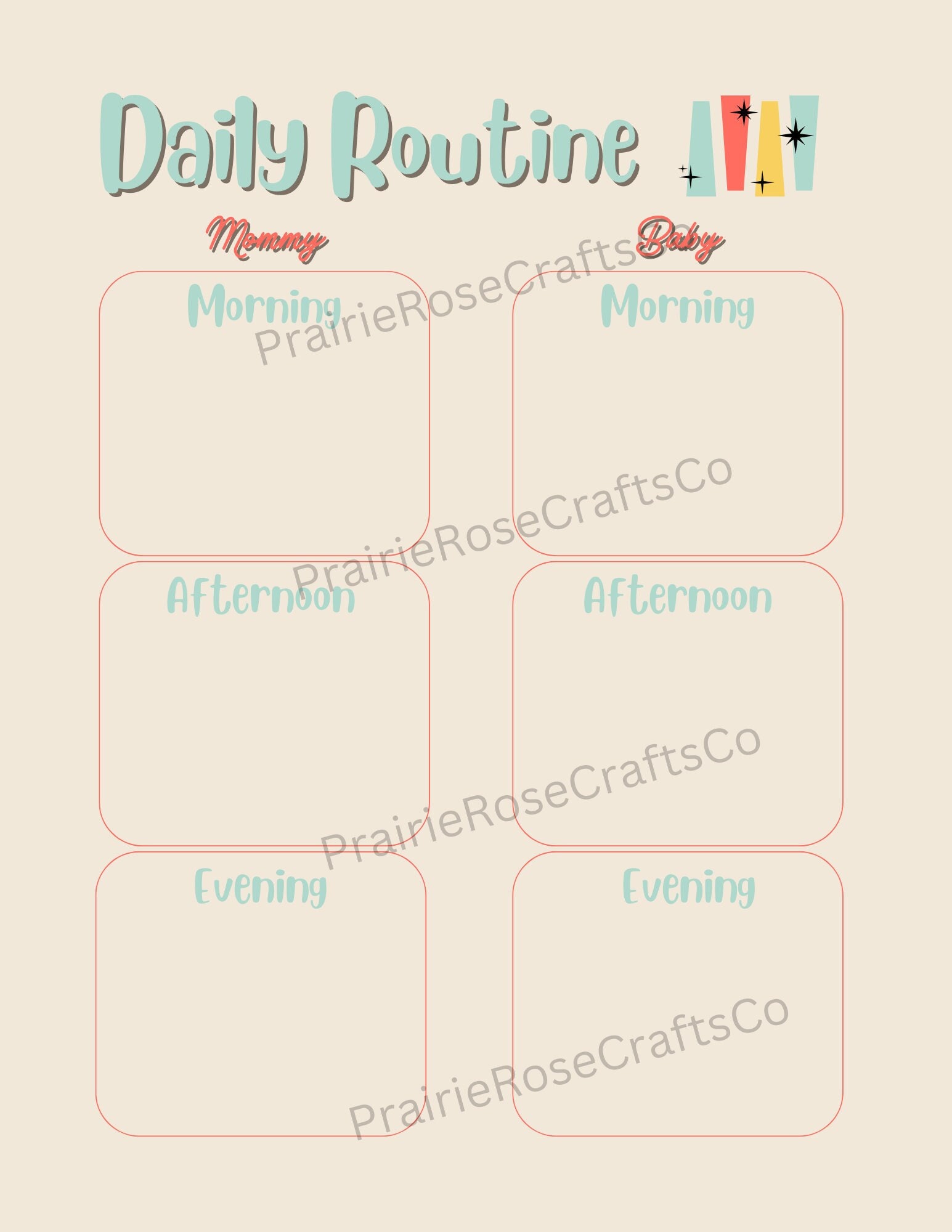 Mom and Baby Daily Routine, Printable, Daily Planner for Mom, New Mom ...