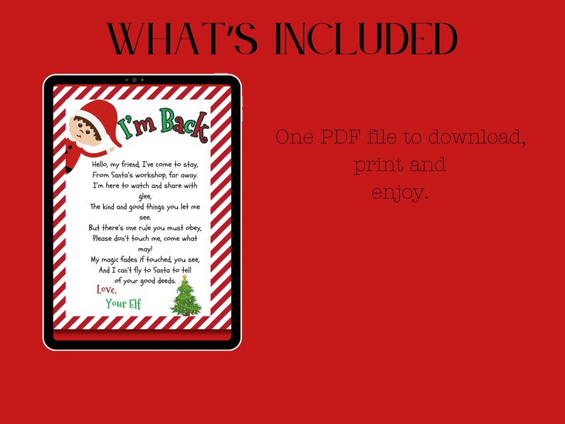 Im Back Elf Arrival Letter, Printable, Fun Elf Arrives, Christmas Ideas ...