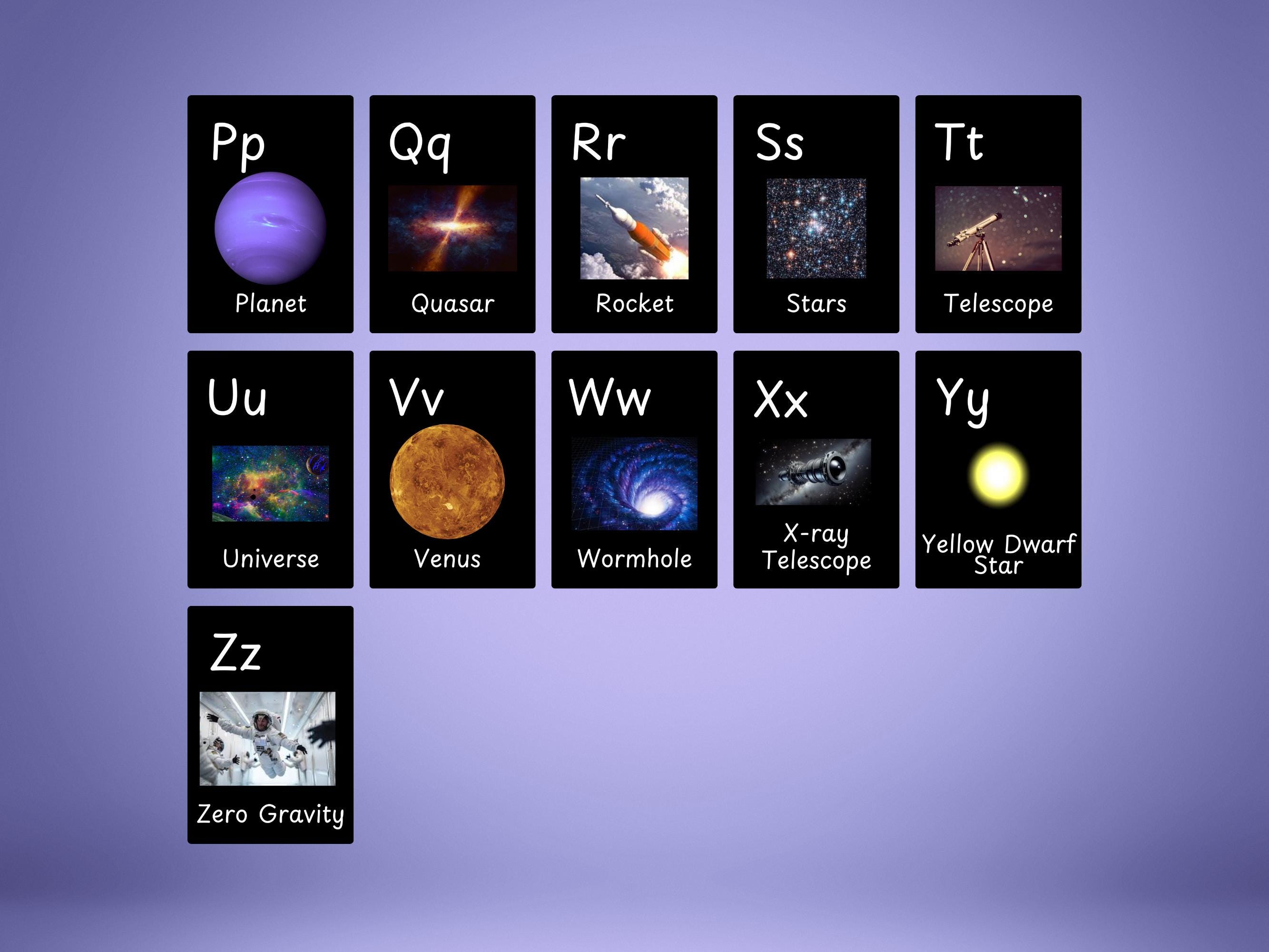 Space ABC Cards Printable, Homeschool Printables, Preschool Nursery ...