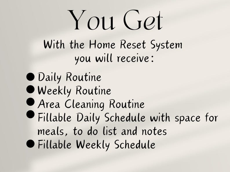 Home Reset, Editable Cleaning Routine, Home Organization Printable ...