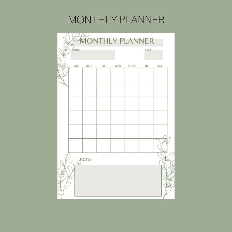 Daily Weekly & Monthly Planner Printable or Digital Download | Etsy