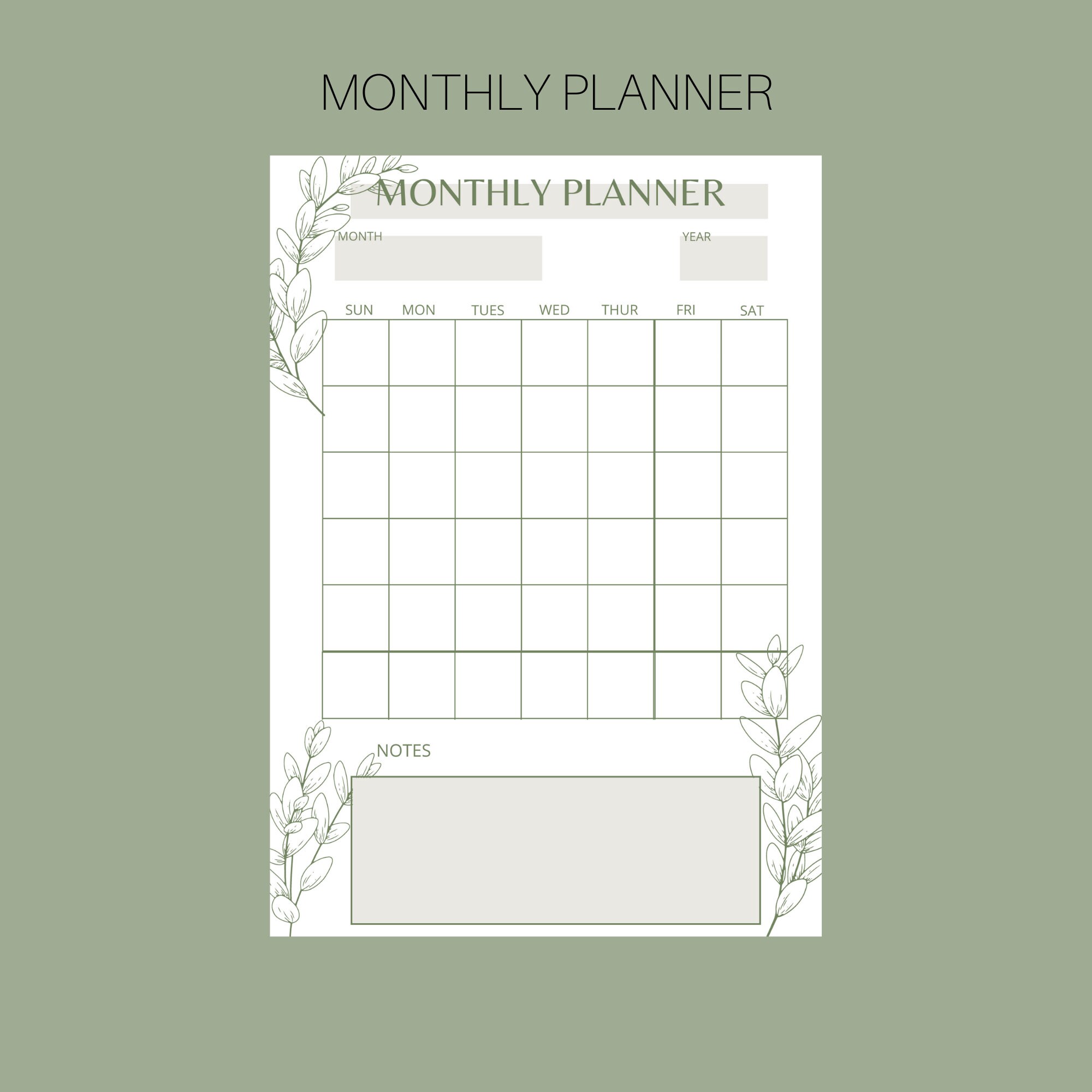 Daily Weekly & Monthly Planner Printable or Digital Download | Etsy