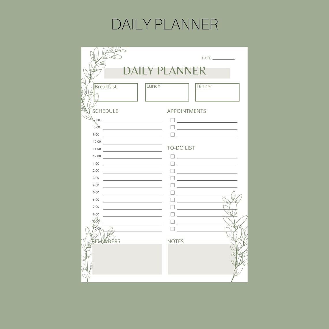 Daily Weekly & Monthly Planner Printable or Digital Download | Etsy
