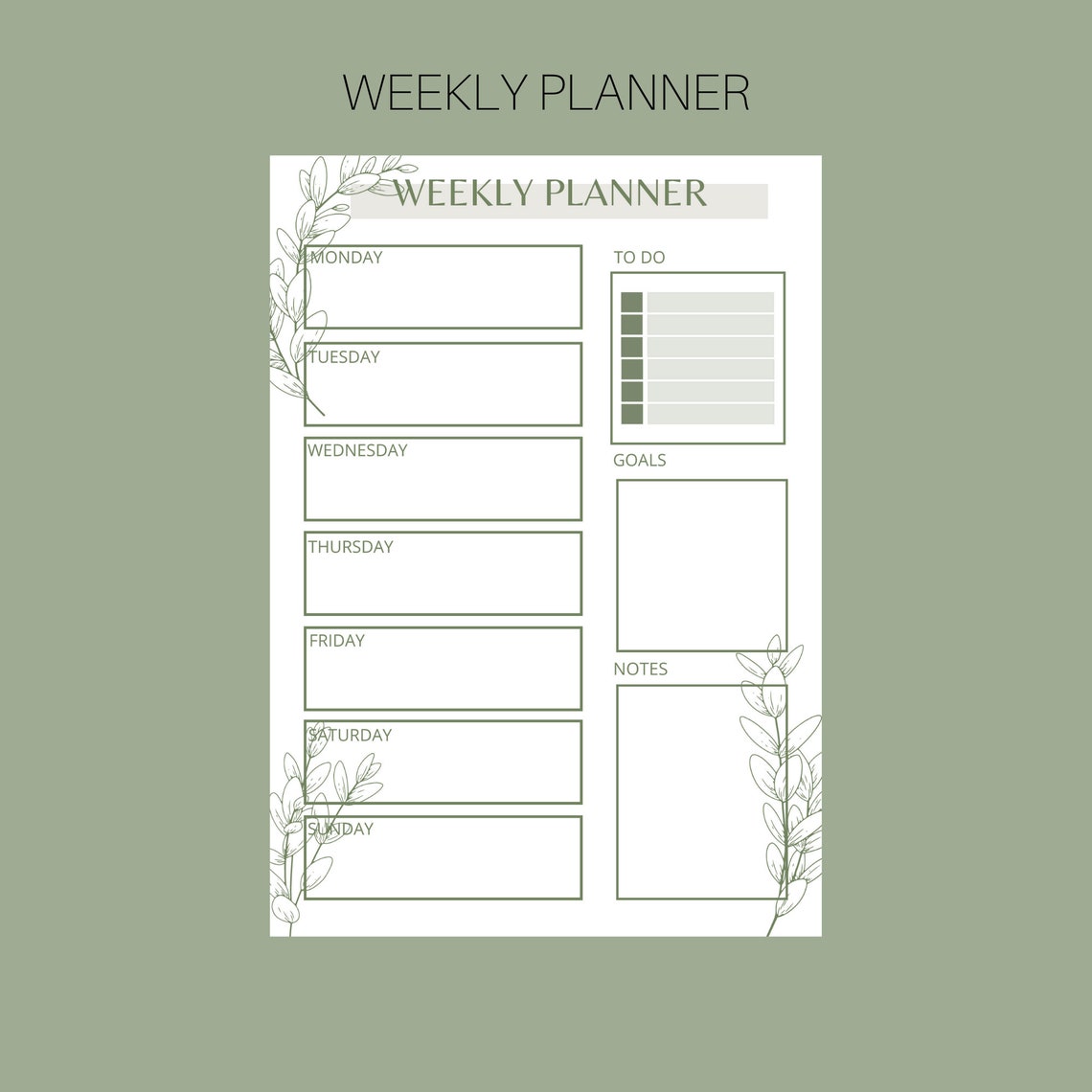 Daily Weekly & Monthly Planner Printable or Digital Download | Etsy