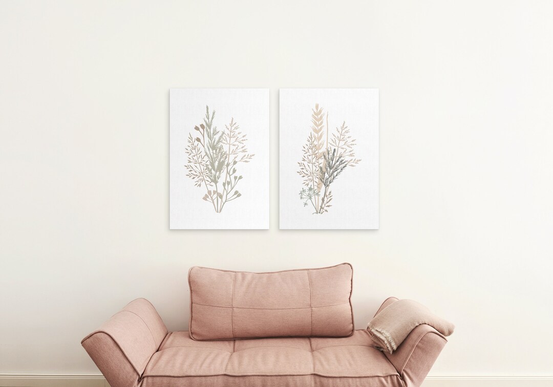 Boho Set of 2 Leave Print | Botanical Wall Art | Printables | Green ...