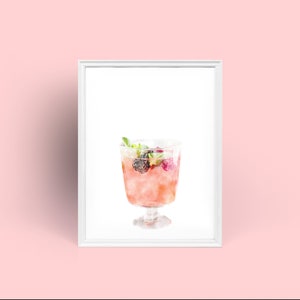 Cocktail Prints Set of 6 | Watercolor Cocktail Wall Art | Colorful ...