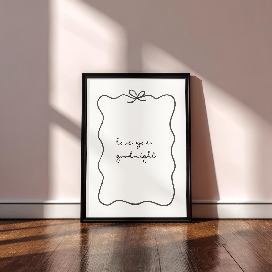 Love You, Goodnight, Minimalist Quote Wall Art (digital Download) - Etsy