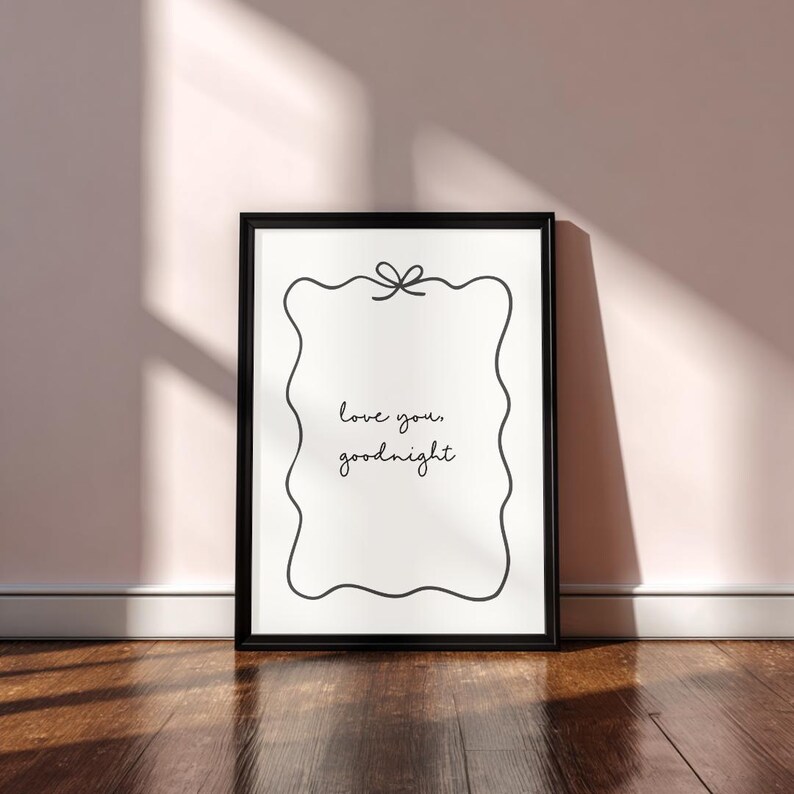 Love You, Goodnight, Minimalist Quote Wall Art (digital Download) - Etsy