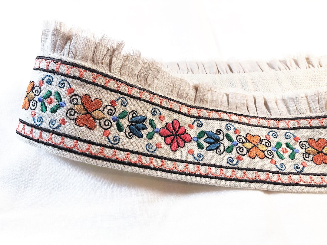 Czech Folk Embroidery Border, Vintage Floral Design (digital Download ...