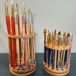 Rotating Paint Brush Holder Set Handmade Paintbrush Holders - Etsy