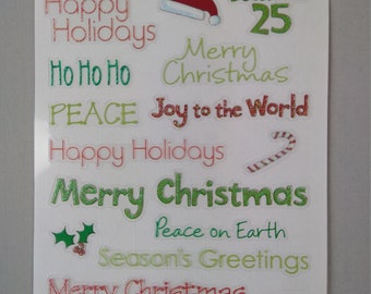 Christmas Words Stickers - Etsy
