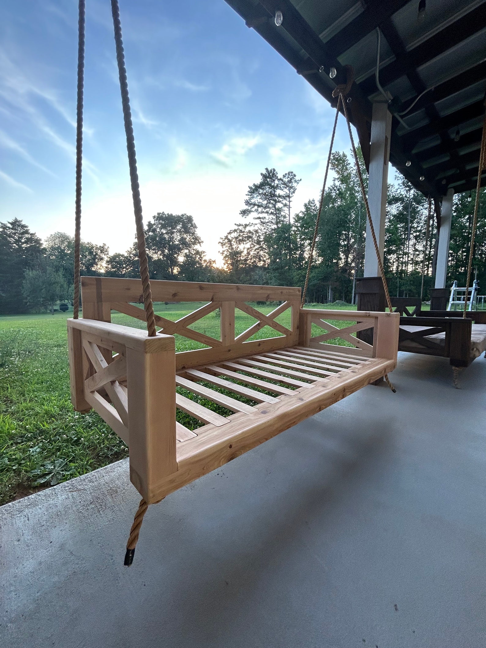 Cedar Twin Bed Porch Swing - Etsy
