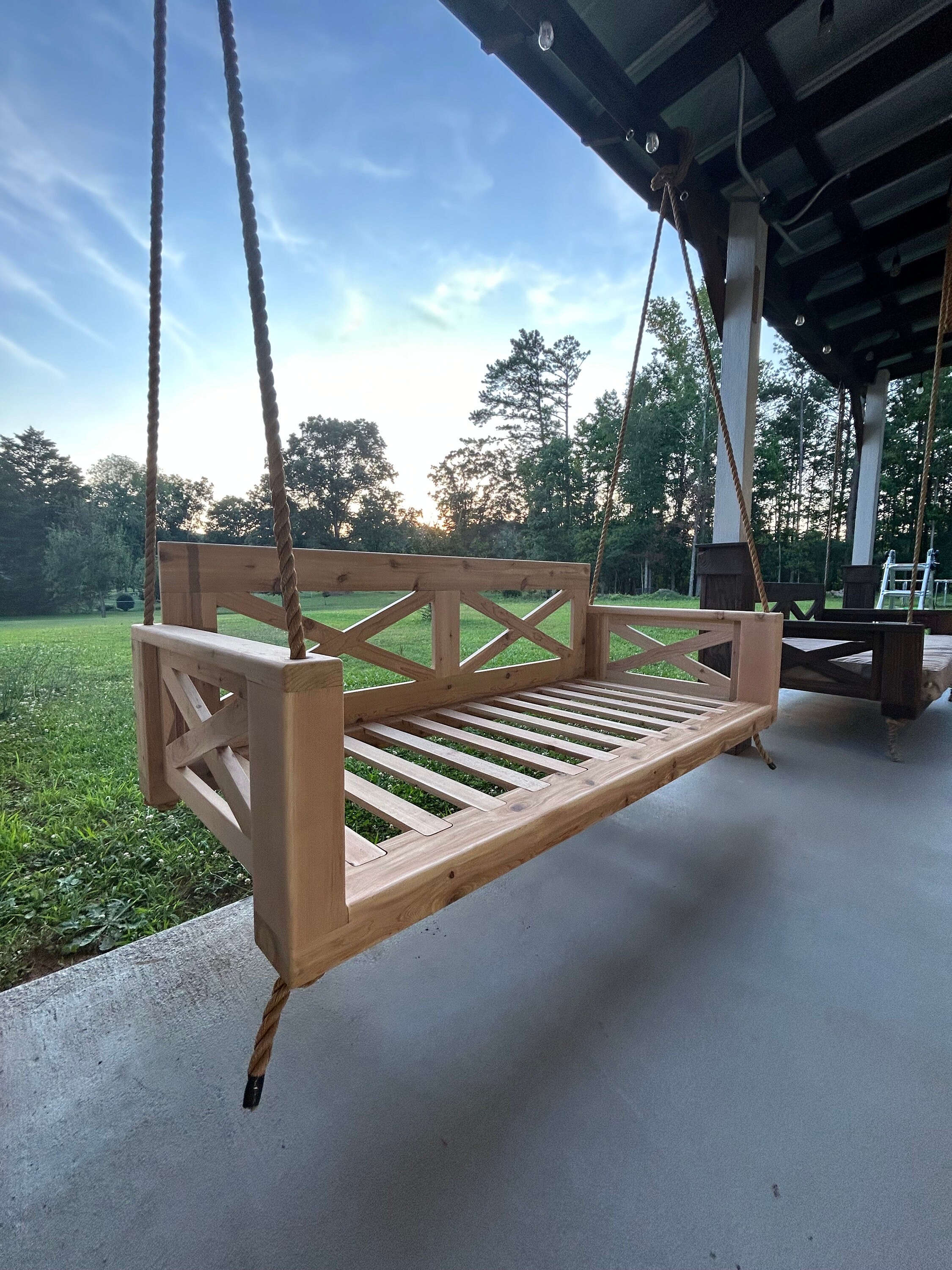 Cedar Twin Bed Porch Swing - Etsy
