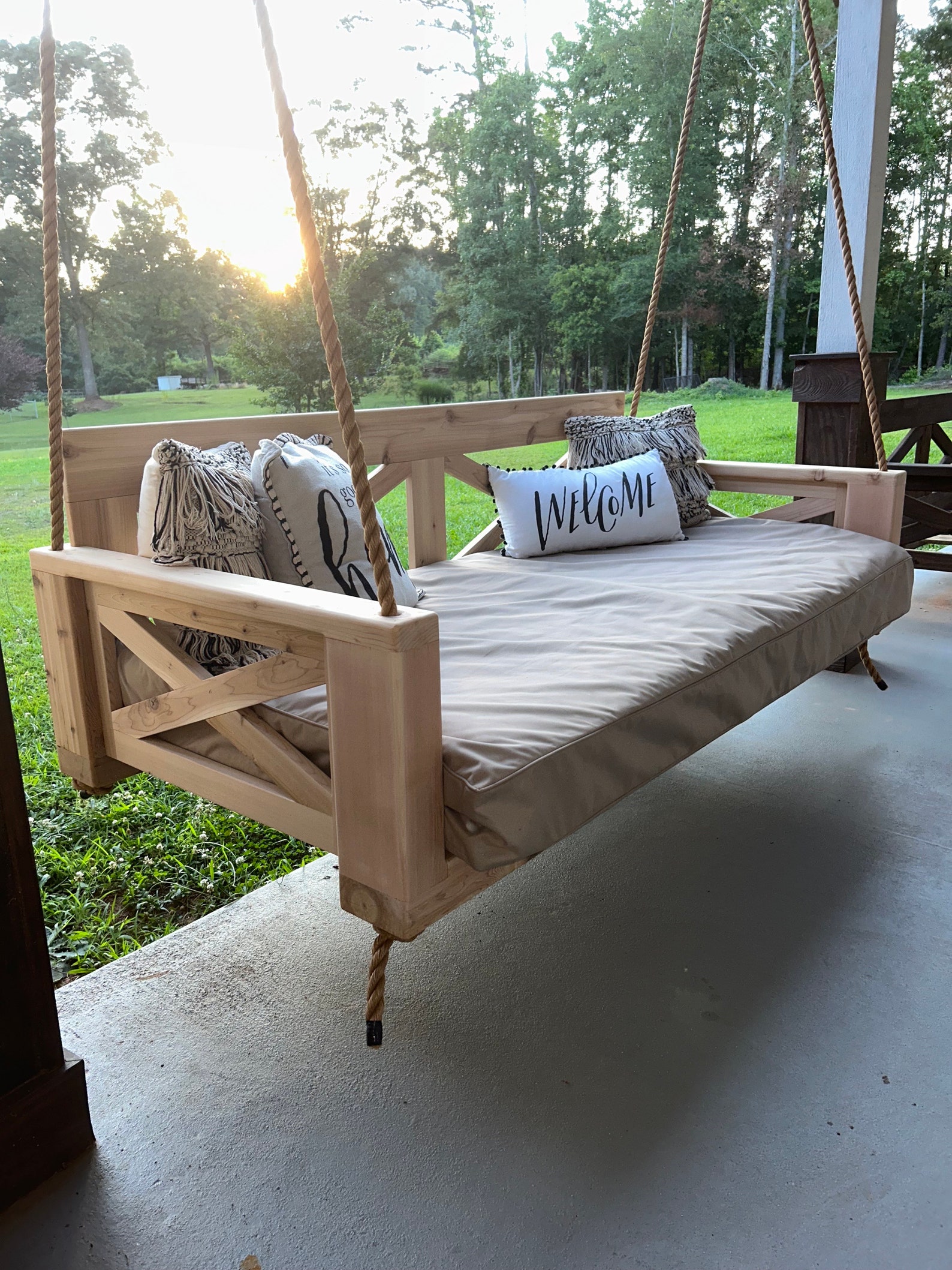 Cedar Twin Bed Porch Swing - Etsy
