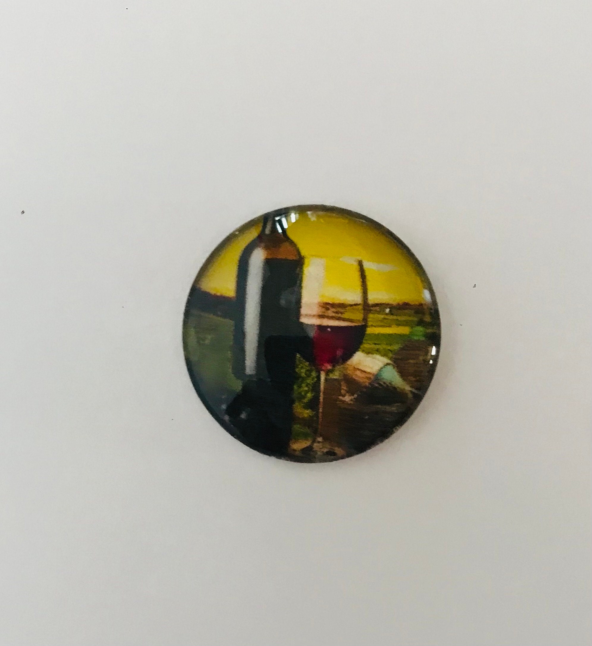 Wine Themed Round Glass Tile Magnets Set of 5 - Etsy