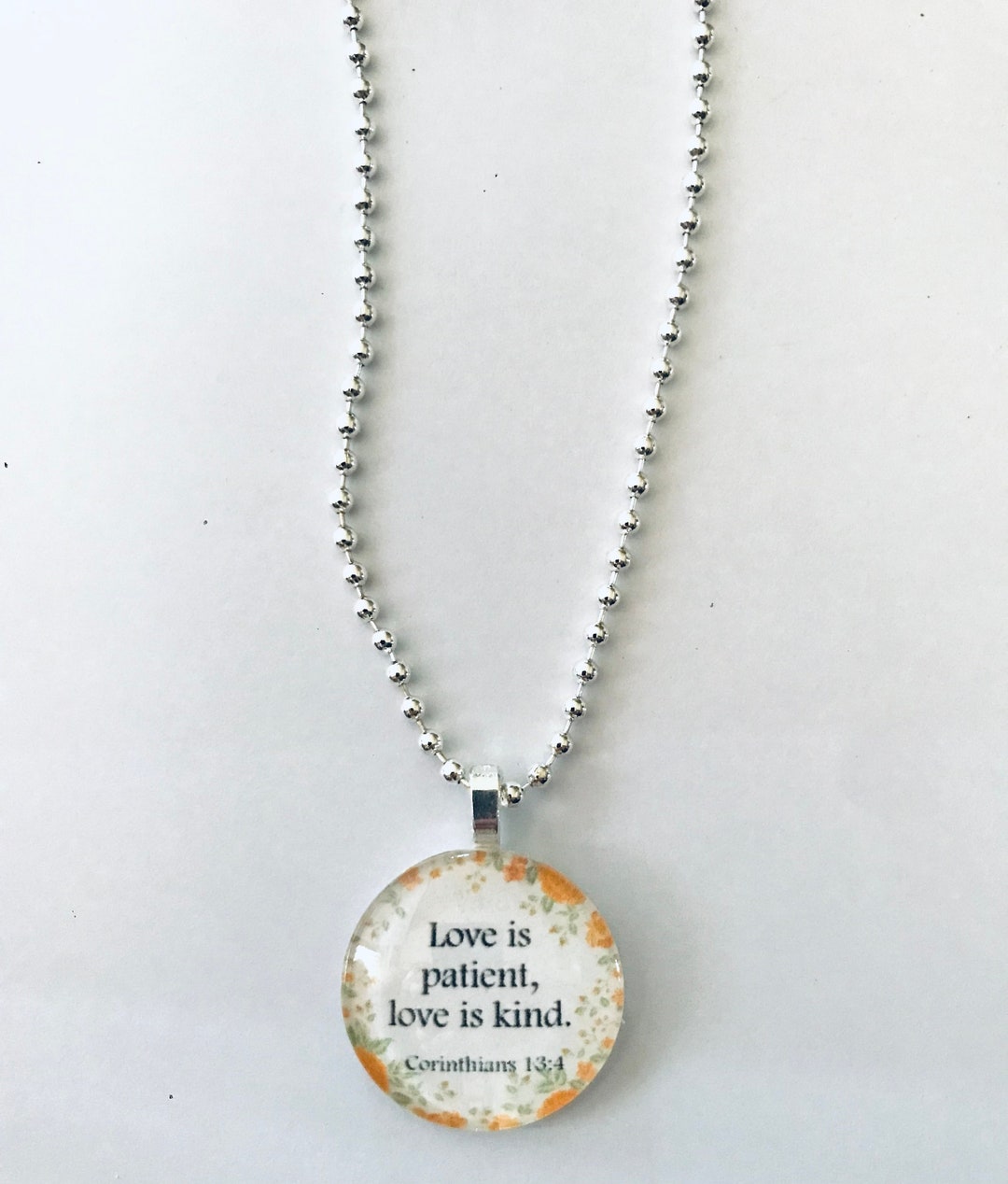 Love is Patient, Live is Kind Glass Tile Pendant - Etsy