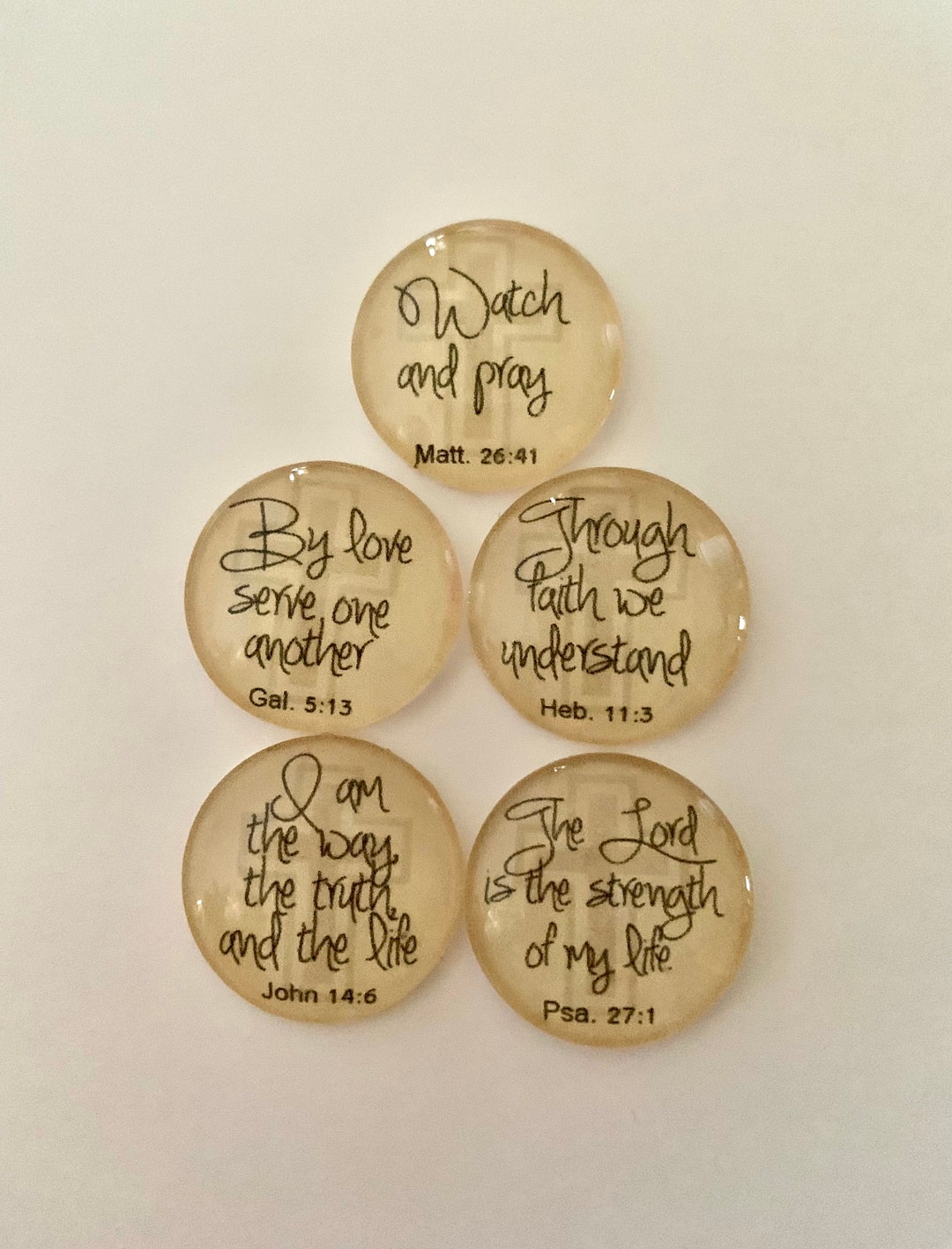 Inspirational Phrases Round Glass Tile Magnets Set of 5 - Etsy