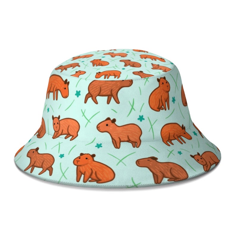 Capybara Cute Print Bucket Hats Capybara Animal Fisherman - Etsy