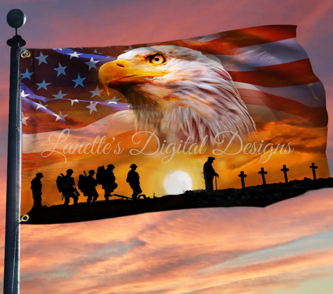 American Flag, Bald Eagle, Military, 20oz Skinny Tumbler Wrap, PNG ...