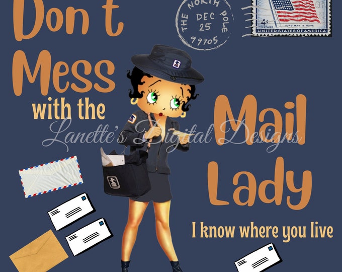 Mail Lady 20oz Tumbler Wrap: Betty Boop PNG (digital Download) - Etsy