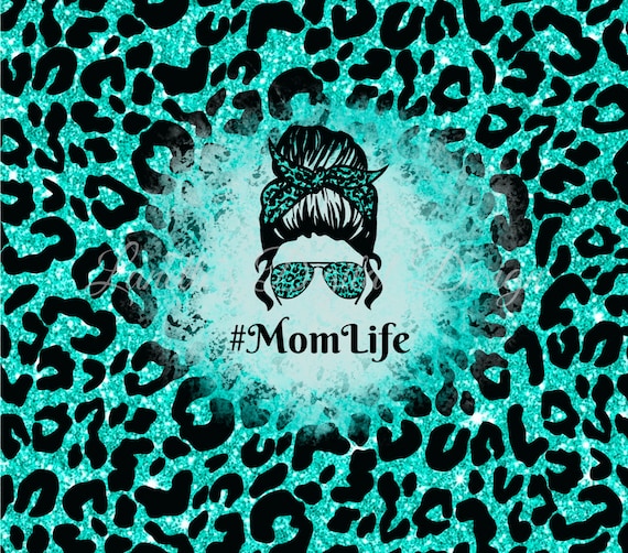 Blue Leopard Print Mom Life 20oz Skinny Tumbler Wrap Instant | Etsy