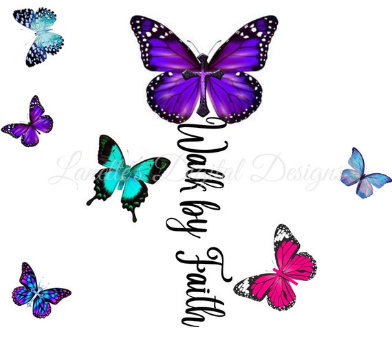 Walk by Faith Butterfly Christian 20oz Straight Skinny - Etsy